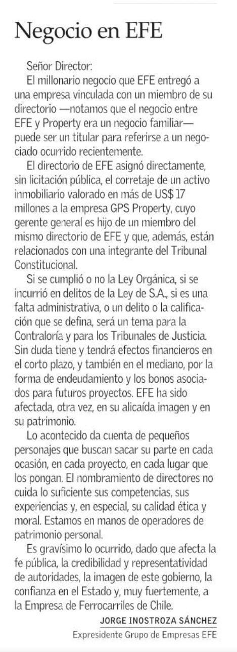 Expresidente de EFE por “negocio familiar”: “Estamos en manos de ...